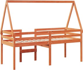 Patrová postel se střechou voskově hnědá 90 x 200 cm borovice 3282094