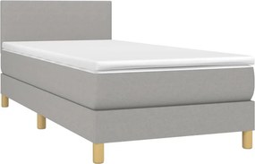 Box spring postel s matrací světle šedá 80 x 200 cm textil 3140409