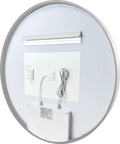 Mereo Mereo, kulaté LED zrcadlo, průměr 60 cm, LED osvětlení, rám z broušené oceli, MER-CN164S
