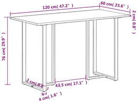 vidaXL Marketos Jídelní stůl 120 cm hrubé mangovníkové dřevo