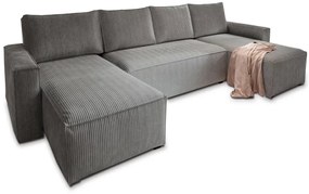 Šedá sedací souprava do U SMART COSARO 295x140 cm