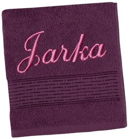 Bellatex Froté ručník proužek s výšivkou jména 50x100 cm Vínová
