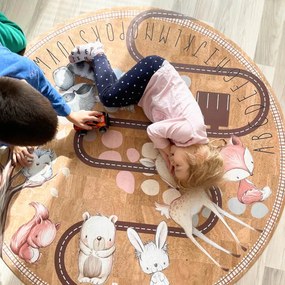 INSPIO Dětský korkový koberec se zvířaty