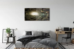 akrylový obraz ptáci mraky 125x50 cm