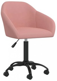 Otočná jídelní židle samet / kov Dekorhome Růžová