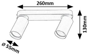 Rabalux 73076 - Bodové svítidlo MIRINA 2xGU10/5W/230V zlatá