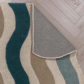 Modrý ručně tkaný vlněný koberec 140x200 cm Cascade Wool – Flair Rugs