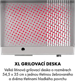 Klarstein Grillmeile 3000GR, elektrický gril, 3000 W, 54,5 x 35 cm, hladký/žebrovaný