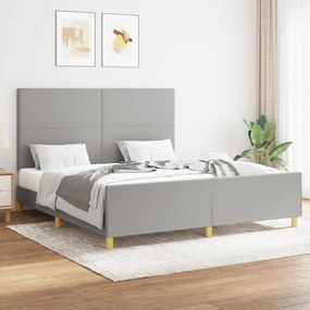 Rám postele bez matrace světle šedý 160 x 200 cm textil 3124903