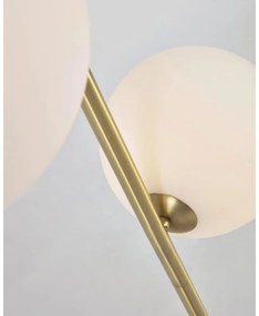 Stojací lampa v zeleno-zlaté barvě se skleněným stínidlem (výška 161 cm) Lonela – Kave Home