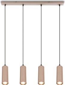 Briloner LED závěsné svítidlo (4-prvkový nosník, béžová)