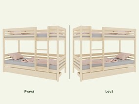 Benlemi Patrová postel TULY s žebříkem 90x200 cm Zvolte barvu: Světle šedá, Zvolte šuplík: Úložný šuplík, Zvolte stranu: Vlevo