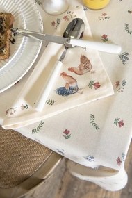 Bavlněný košík na pečivo Chicken and Rooster - 35*35*8 cm