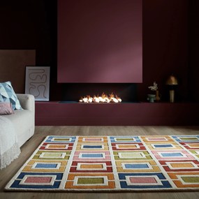 Flair Rugs, Ručně všívaný kusový koberec Illusion Retro Blocks Multi, 80x150, vícebarevná, dětský pokoj