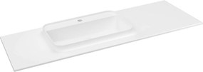 Sapho - Umyvadlo Brahea 132x52 cm, bez přepadu, otvor pro baterii, matná bílá BT132L