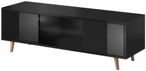 TV stolek Sweden 140 cm černý mat/černý lesk