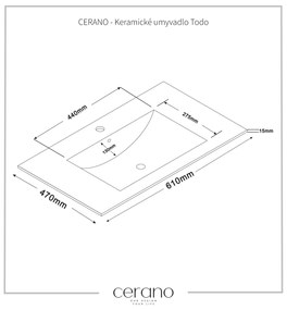 CERANO - Keramické umyvadlo Todo - bílá lesklá - 60x47 cm