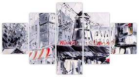 Obraz - Ulice v Paříži, olejomalba (125x70 cm)
