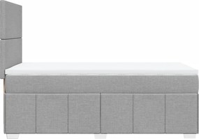Box spring postel s matrací světle šedá 80 x 200 cm textil 3291488