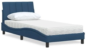 Postel s matrací Hanko modrá 90 x 190 cm textil 3310502