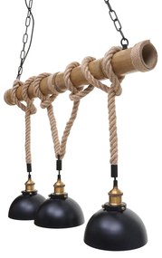 Závěsné svítidlo H82 industrial, kupole 3 74201 - kov / bambus - Černá