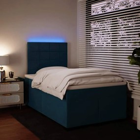 Box spring postel s matrací modrá 120 x 190 cm samet 3293162