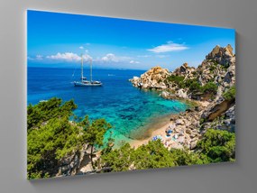 Liox Obraz skalnatá pláž na Sardinii Rozměr: 150 x 100 cm