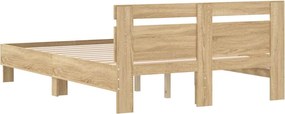 Rám postele s čelem dub sonoma 135 x 190 cm kompozitní dřevo 3207443