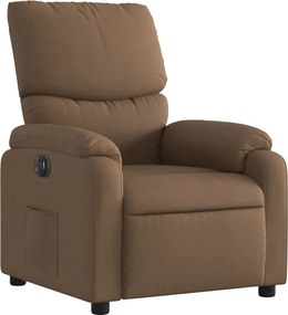 Elektrické polohovací křeslo hnědé textil 3204804