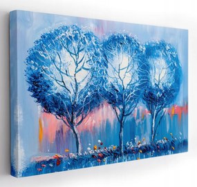 YESTU Obraz na plátně 120x80cm,3D efekt, ledové stromy,bílá