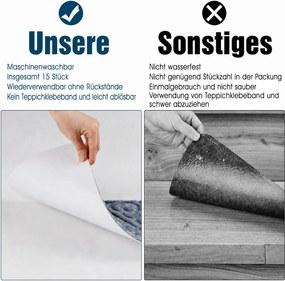 Costway 15 Koberce na schody Protiskluzové koberce na schody 76 cm – světle šedá