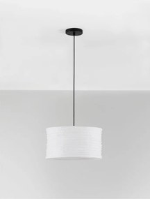 Bílé lněné závěsné svítidlo ø 38 cm Linnet – Nova Luce