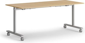 Mobilní stůl MATCH, 180x80 cm, šedá podnož, buk