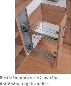MODENA | dolní skříňka 15 D CARGO s výsuvnou drátěnou policí | 15 cm | artisan/černá