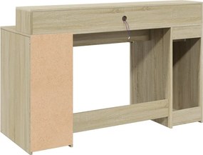 Psací stůl s LED dub sonoma 140 x 55 x 91 cm kompozitní dřevo 3309422