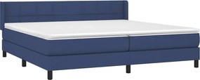 Box spring postel s matrací modrá 200x200 cm textil 3129743