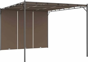Zahradní altán s bočním závěsem 4 x 3 x 2,25 m taupe 312264