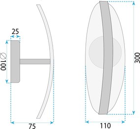 Toolight Nástěnné moderní LED osvětlení G130-W zlaté