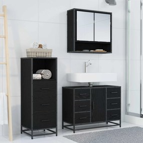 Sada koupelnového nábytku 3 ks Černý dub 80 x 33 x 60 cm 3402496