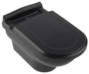 Villeroy & Boch Hommage - Závěsné WC, CeramicPlus, Pure Black 6661B0R7