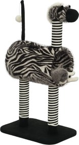 Strom pro kočky PawHut, výška 93 cm, strom pro kočky v designu zebra, lezecký strom s kočičím tunelem, škrabací sloup s jutovými příčkami, herní strom