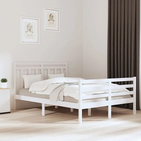 Rám postele bílý masivní dřevo 120 x 200 cm,  3105311 HangarStore.cz