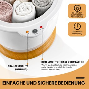 Costway Ohřívač ručníků kbelík 20 L Ohřívač ručníků s držákem vůně Přenosný