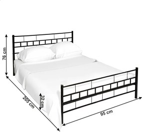 Postel, černá, 90x200, TAJGI Kondela 0000264377