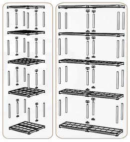 ARTPLAST Tempo T60-8PLUS Regál 2v1, 4 police, šířka 60 cm