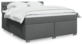 Box spring postel s matrací tmavě šedá 180x200 cm textil 3288275