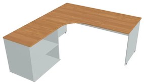 Sestava stolu a skříně pravá 180 cm - Hobis Gate GE 1800 60 H P Dekor stolové desky: olše, Dekor lamino podnože: šedá
