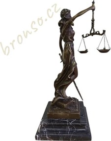 Spravedlnost Themis – Justitia, bronzová socha bohyně práva, elegantní umělecká dekorace