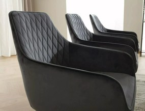 Otočné jídelní křeslo Marlo Velvet černé
