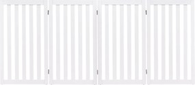 Costway Zábrana pro psy 89 cm vysoká 4 panely ochranná dřevěná skládací, bílý